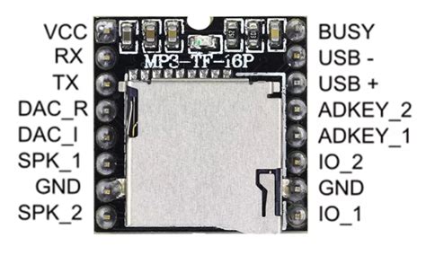 Mp3 аудио модуль Dfplayer Mini для Arduino купить в Москве Pcus