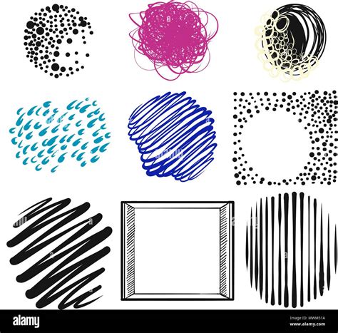 Set Of Hand Drawn Background Elements Vector Assets Stock Vector Image And Art Alamy