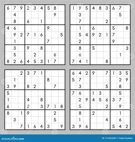 vector sudoku set stock vector illustration of background 115781539