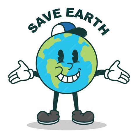 Premium Vector A Cartoon Illustration Of A Smiling Earth Character