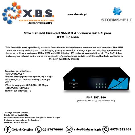 Stormshield Firewall Sn 310 Appliance With 1 Year Utm License
