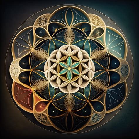 premium photo abstract sacred geometry cosmic energy generative ai