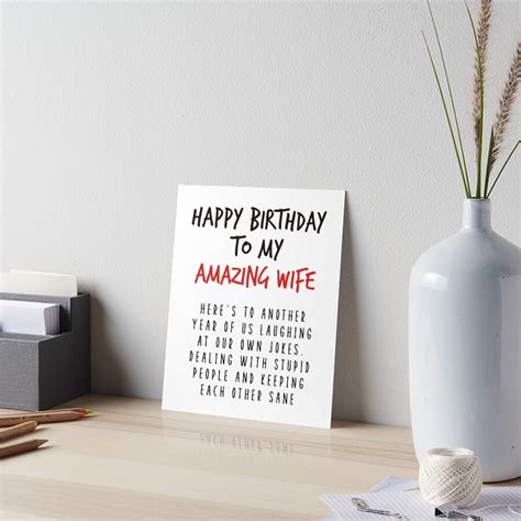 Happy Birthday Card For Wife Funny Birthday T For Amazing Wife