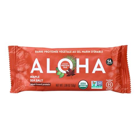 Aloha Organic Plant Based Protein Bar Maple Sea Salt At Naturamarket