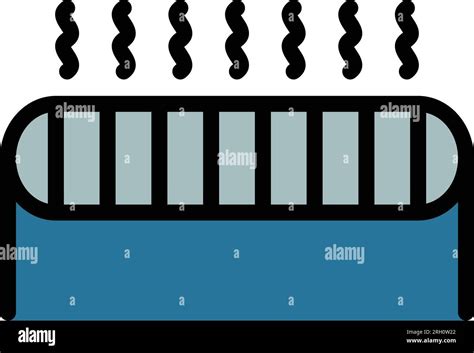 Warm Heating Icon Outline Vector Heater Electric Convector Home Color