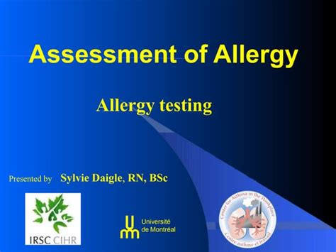 Assessment Of Allergy Ppt