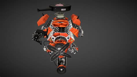 3d Model Disassembled V8 Small Block Engine Vr Ar Low Poly Cgtrader