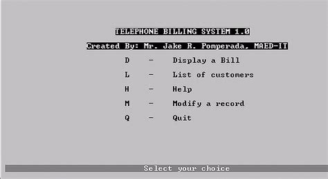 Telephone Billing System 10 Sourcecodester