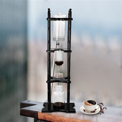 Lomana Ice Drip Coffee Maker Commercial Pine Wood Handmade Glass