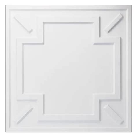 2 Ft X 2 Ft Glue Up Pvc Ceiling Tile In White Suspended Ceiling