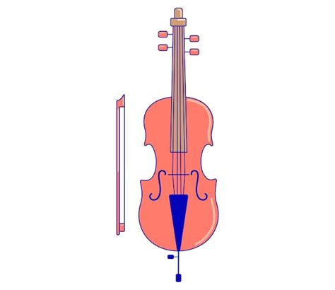 Premium Vector Classical Violin And Bow Flat Design On A Plain