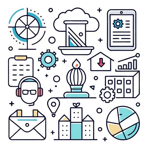 Premium Vector A Cartoon Illustration With Icons Related To Business