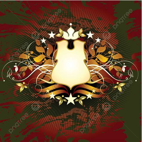 Ornate Floral Shield Background Artificial Ruler Heraldic Vector