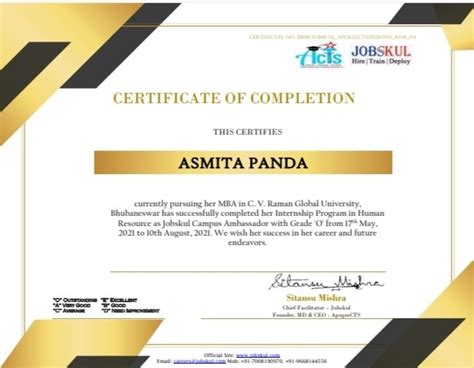 Asmita Panda On Linkedin I Have Successfully Completed My Internship In Human Resource At