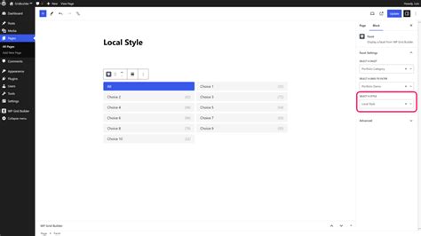 what are styles wp grid builder