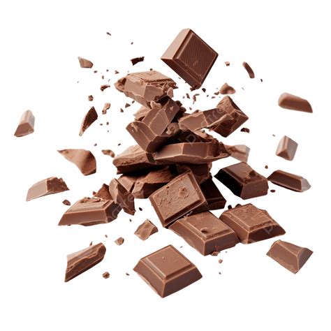 Chocolate Chunks Isolated Flying Chocolate Pieces Caramel Chocolate