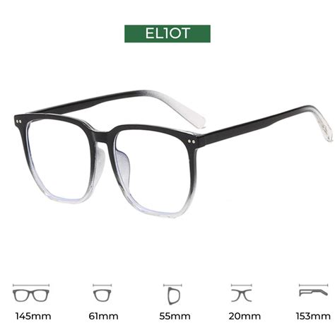 Ombre Eliot Square Eyeglass Frames With Colorful Replaceable Anti Blue