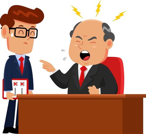 Angry Business Boss Man Firing An Employee Cartoon Characters 42893820
