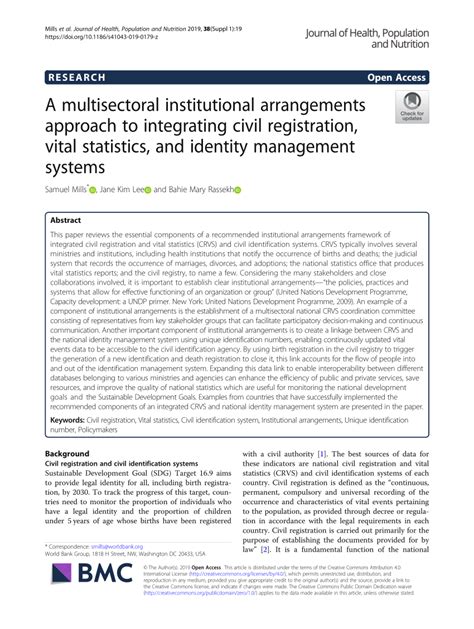 Pdf A Multisectoral Institutional Arrangements Approach To