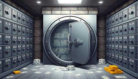 Bank Vault Door Safe Deposit Boxes Room In Bank Vault Inside In Bank