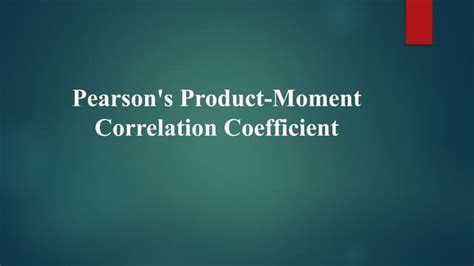 Pearson R Presentation For Reportings New Pptx