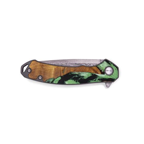 Edc Woodresin Pocket Knife Brookelynn Green 621589 Carved Knives
