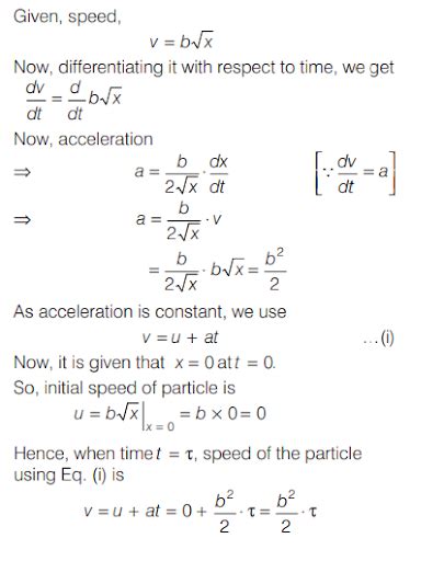A Particle Is Moving With Speed V Bx Along Positive X Axis Calculate Th