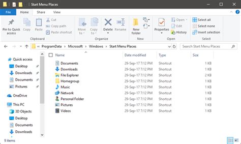 Choose And Show Select Folders On Start Menu In Windows