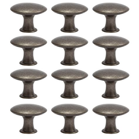 Facega 12pcs Antique Brass Cabinet Knobs Stylish Mushroom Design