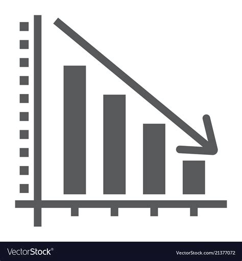 Decrease Glyph Icon Reduction And Analytics Vector Image