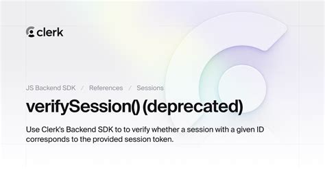 Js Backend Sdk Verifysession Deprecated