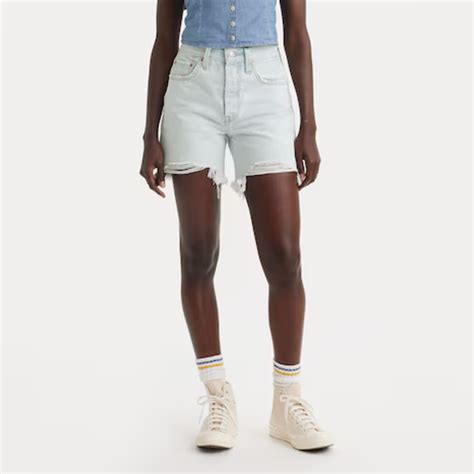 Levis Femmes 501 Mid Thigh Short 85833 0067 Magasin Schreters