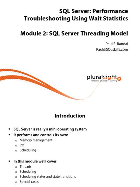 Sql Server Threading Model Explained Pdf Scheduling Computing