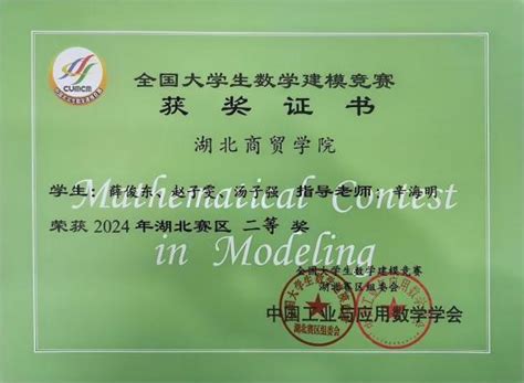 喜报！我校学子在2024年全国大学生数学建模竞赛中再获佳绩 湖北商贸学院人工智能学院