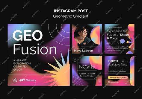 그라디언트 기하학적 모양 템플릿 무료 Psd 파일
