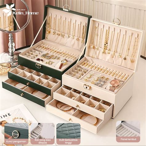 Jual Kotak Perhiasan Jewelry Box Display Penyimpanan Anting Rak Kotak Tempat Perhiasan Kotak