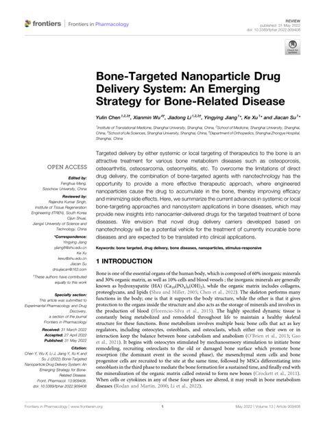 Pdf Bone Targeted Nanoparticle Drug Delivery System An Emerging