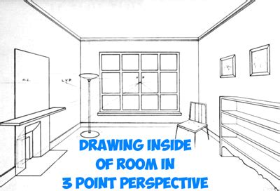 How To Draw The Inside Of A Room With 3 Point Perspective Techniques