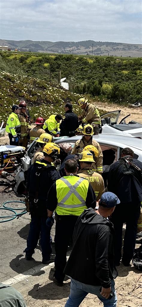 Helicopter And First Responders On Scene Of Three Vehicle Crash On