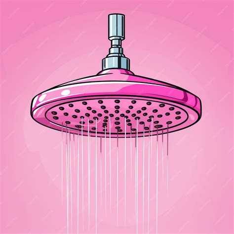 Premium Vector Pink Color Shower Cartoon Vector White Background Isolate