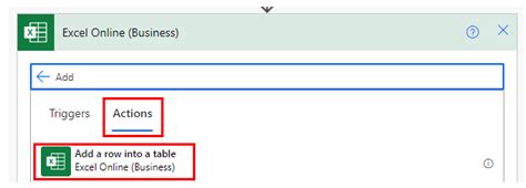Add A Row Into A Table In A Table In Excel Connectorpower Automate