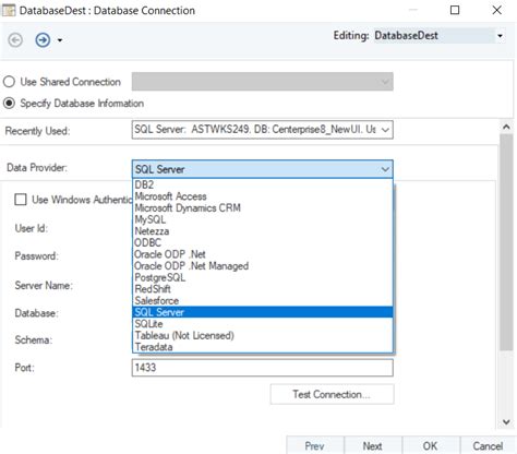 Database Table Destination Astera Data Stack
