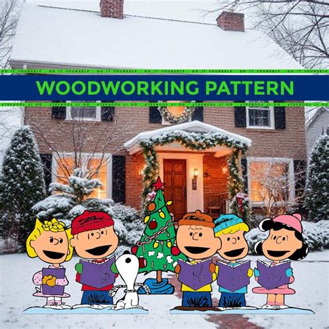 Peanuts Gang Carolers Woodworking Pattern Christmas Decor Digital