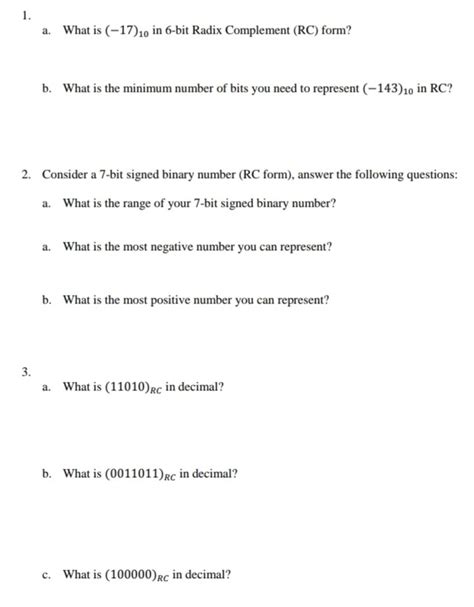 Solved A What Is 1710 In 6 Bit Radix Complement Rc