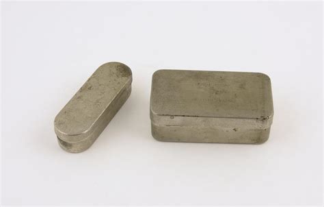 2 Small Metal Tins Empty Makers Unknown 1920 1950 Science Museum