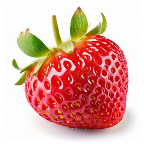 Juicy Strawberry With A Red Exterior And Seeds On The Surface C Stock