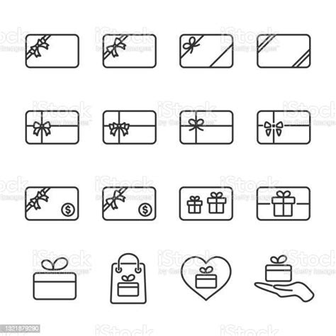 Vector Illustration Set T Card Line Icons Stock Illustration