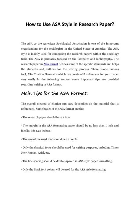 Ppt Asa Format Style How To Use In Research Paper Powerpoint