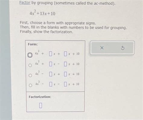 [solved] factor by grouping sometimes called the ac metho