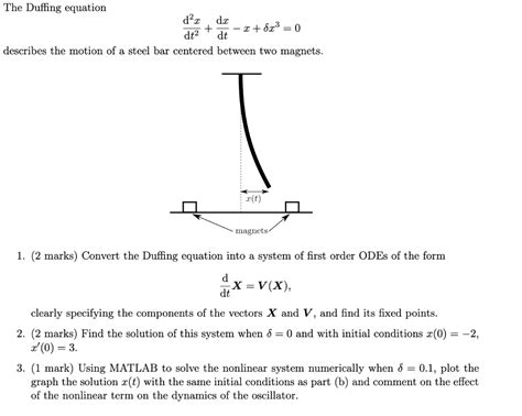 The Duffing Equation Dt2d2x Dtdx−xδx30 Describes